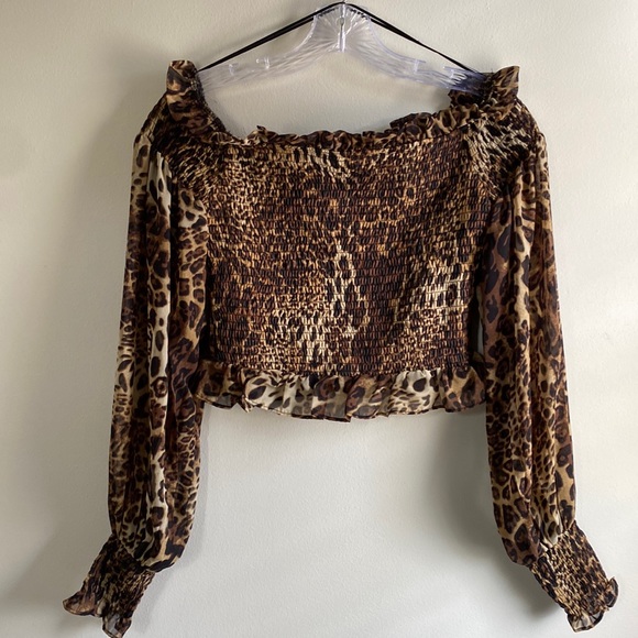 TCEC | Tops | Sheer Cheetah Print Crop Top | Poshmark